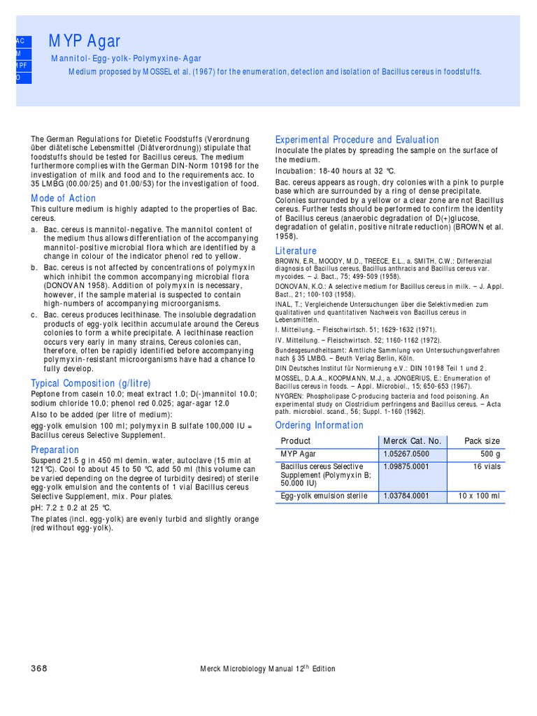 MYP Agar: Experimental Procedure and Evaluation | PDF | Growth Medium ...
