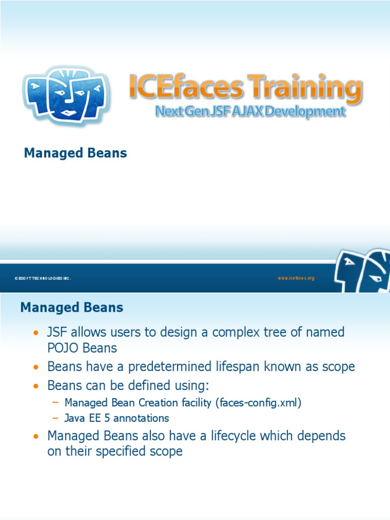 Managed Beans Icesoft Technologies Inc Pdf Java Server Faces