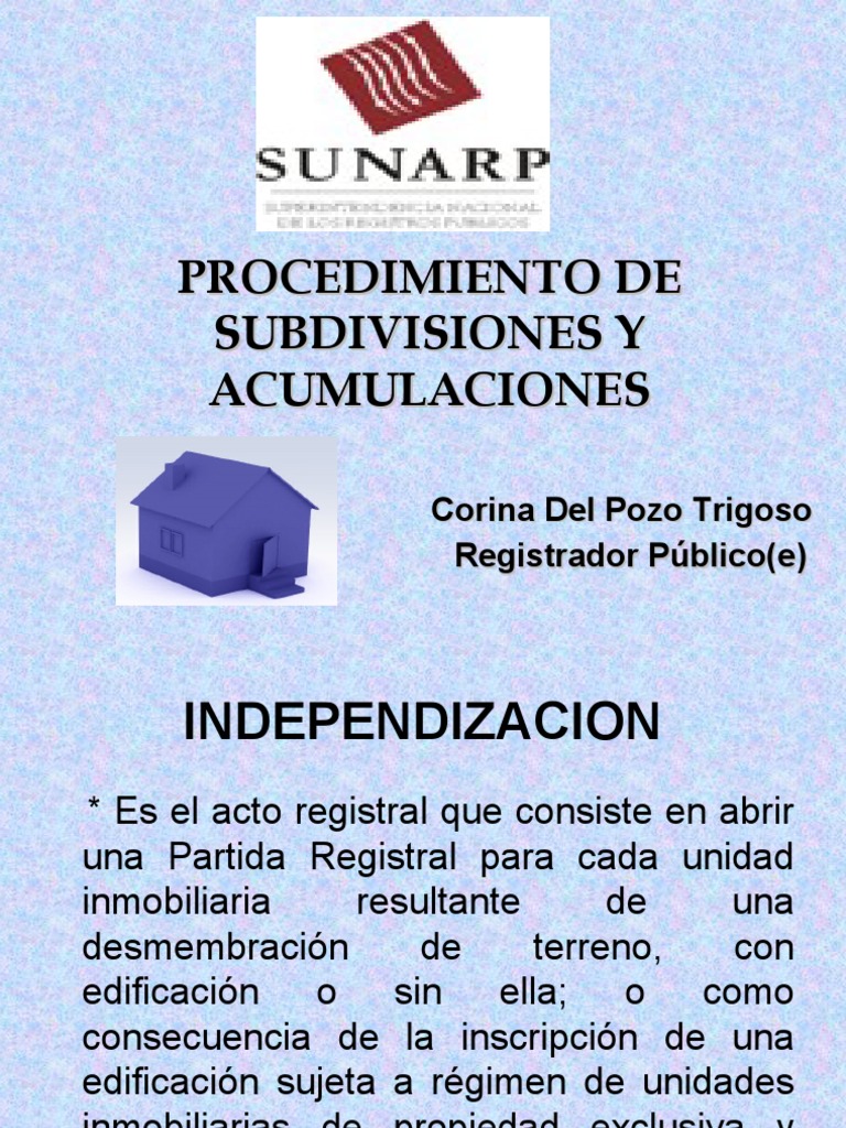 Procedimiento de Subdivisiones y Acumulaciones | PDF | Derecho ...