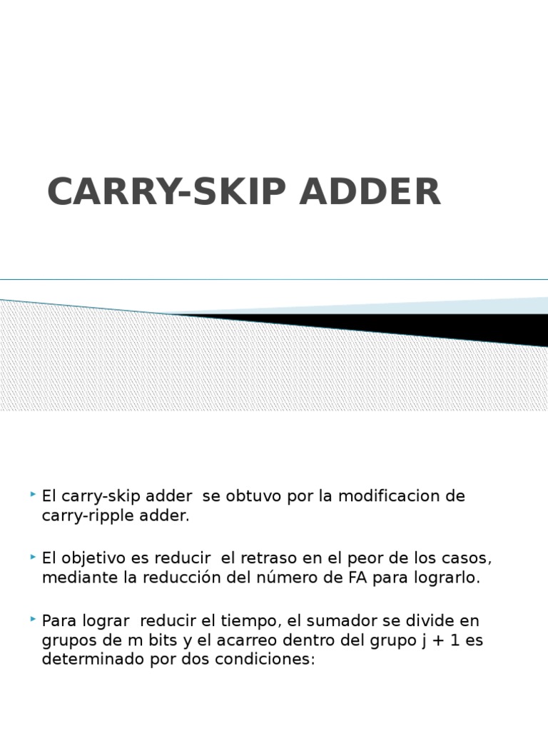Carry Skip Adder | PDF
