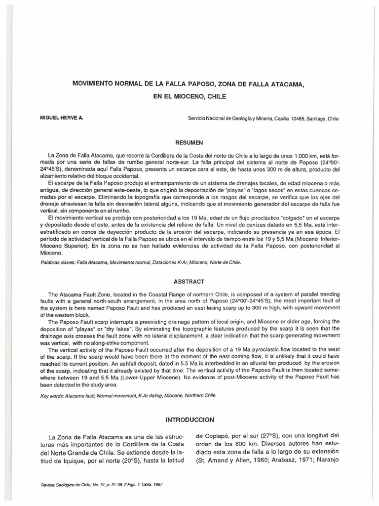 Falla Paposo (Falla Atacama) | PDF | Falla (geología) | Chile