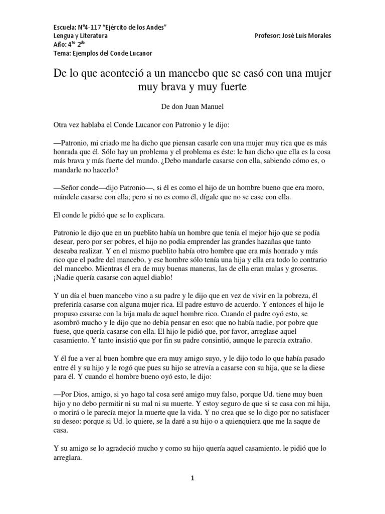 De Lo Que Aconteció A Un Mancebo Que Se Casó Con Una Mujer Muy Brava y ...
