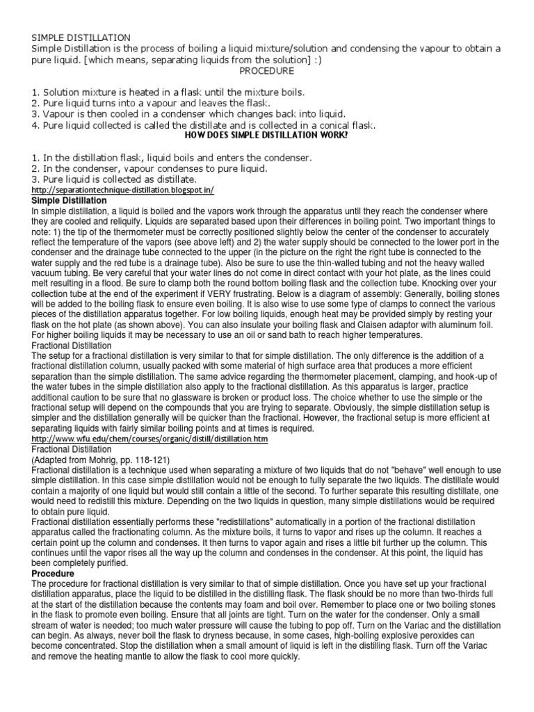Simple Distillation | PDF | Distillation | Laboratories