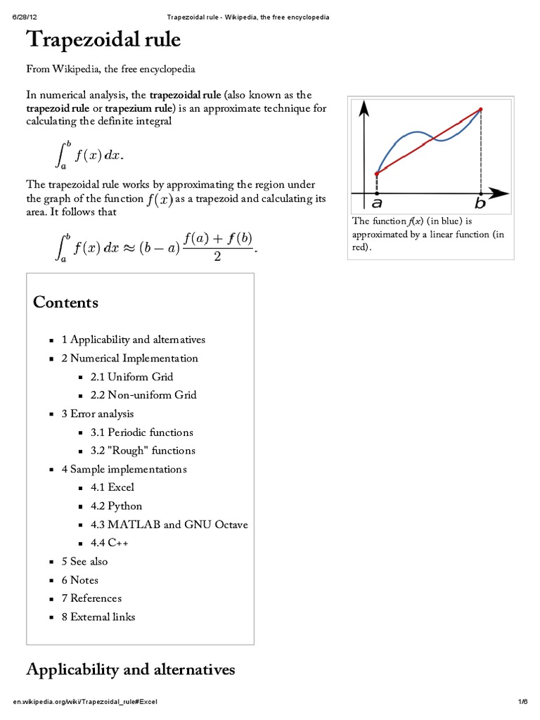 Trapezoidal Rule | PDF | Mathematics Of Computing | Mathematical Logic