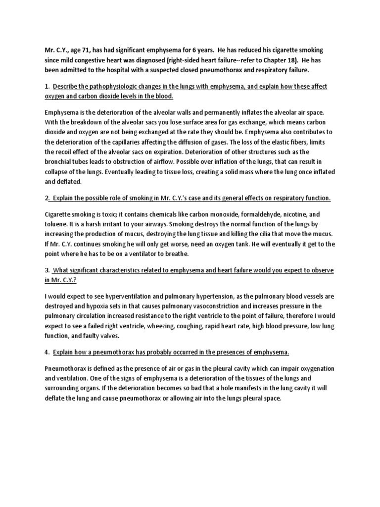 Human Diseases Case Study 19C | PDF | Lung | Chronic Obstructive ...