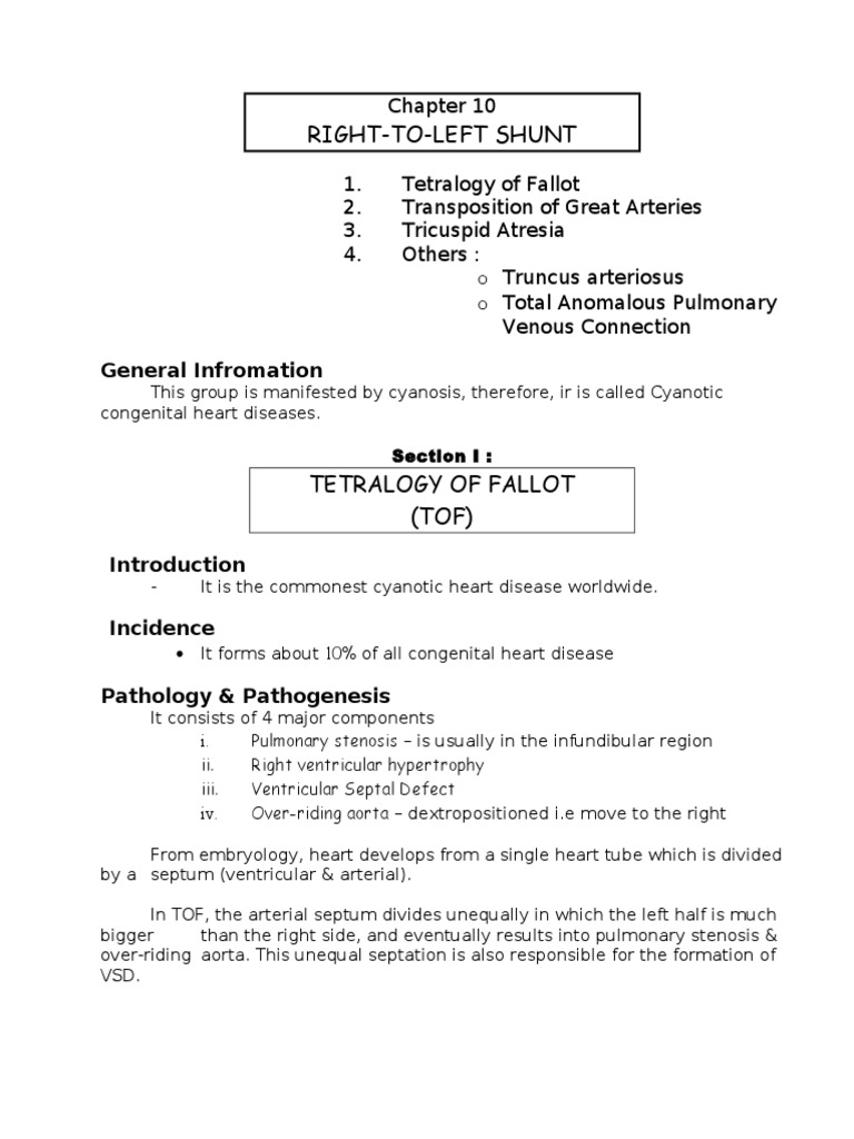 Right-To-Left Shunt | PDF | Congenital Heart Defect | Circulatory System
