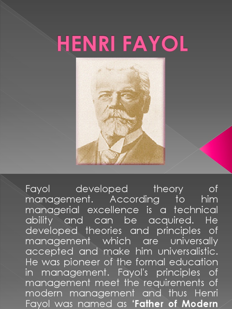 HENRI FAYOL | Employment | Behavioural Sciences