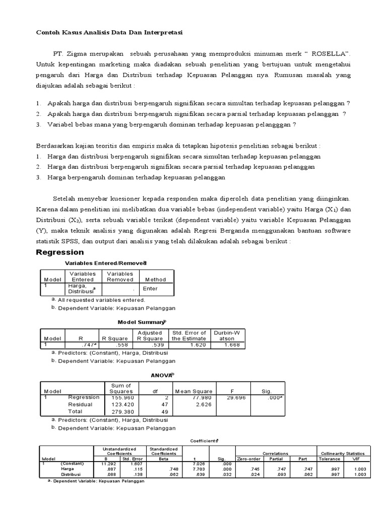 Contoh Kasus Analisis Data Dan Interpretasi | PDF