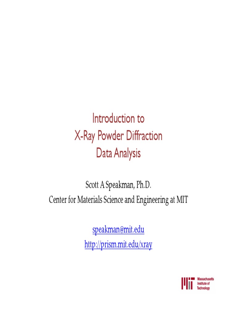 Introduction to XRPD Data Analysis.pdf | X Ray Crystallography ...