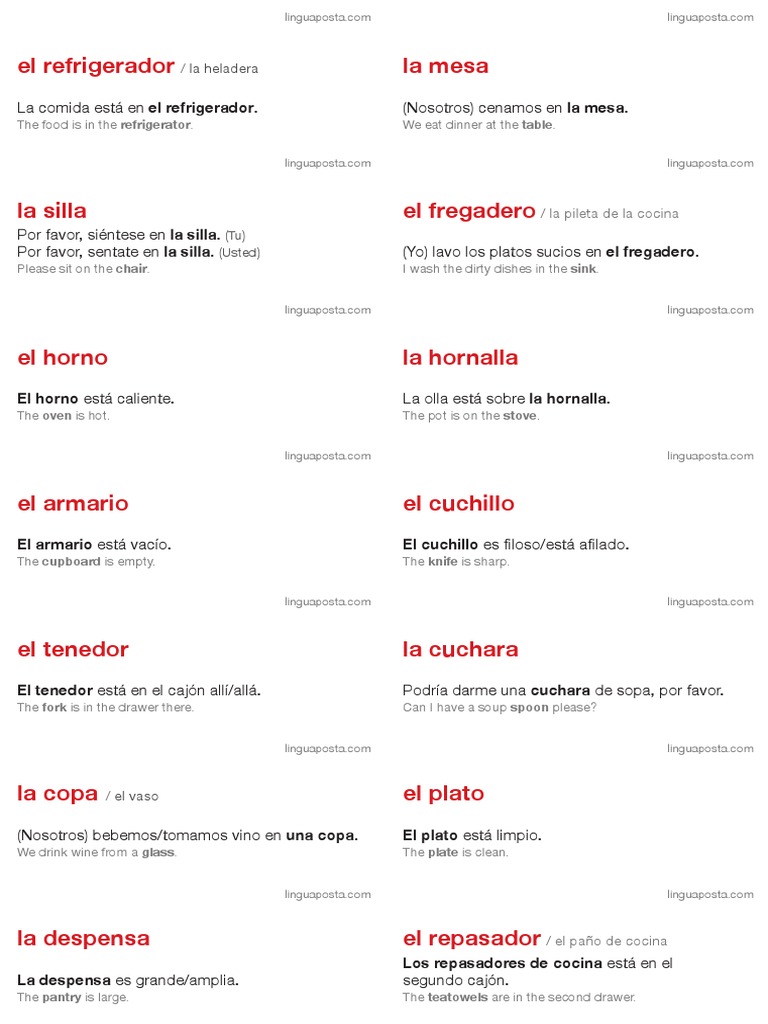Spanish Language Labels (A4) - Download, Print and Learn | PDF