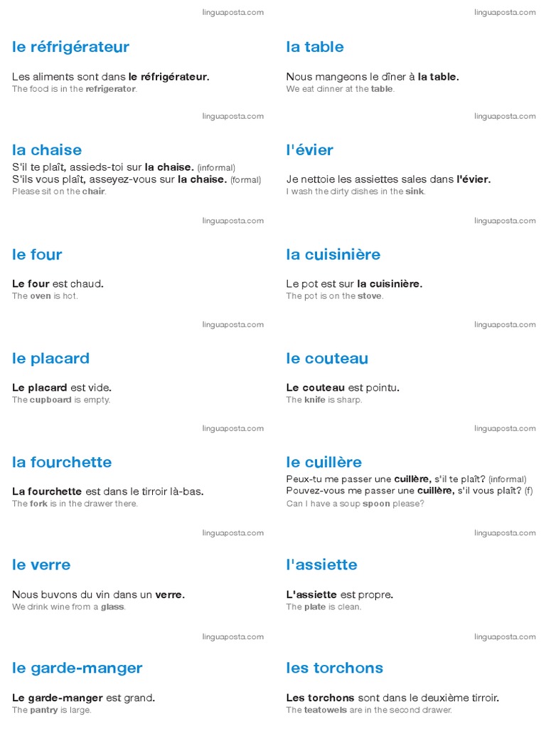 French Language Labels (A4) - Download, Print and Learn! | PDF ...