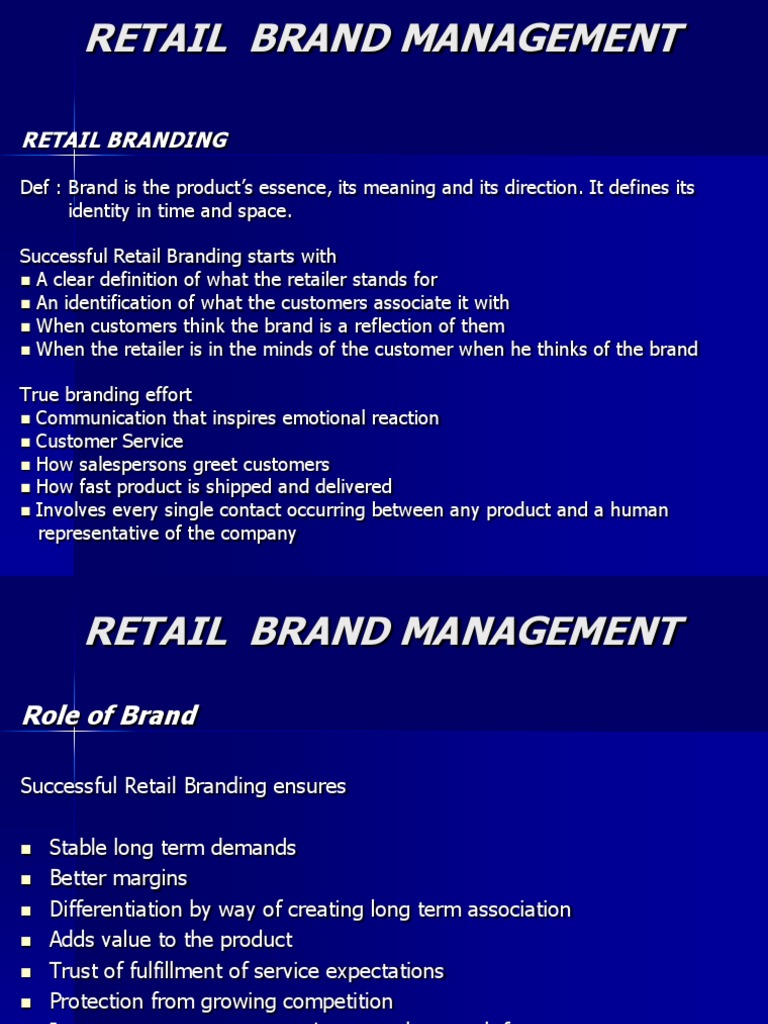 Brand-Retail Brand Management | PDF | Brand | Brand Management