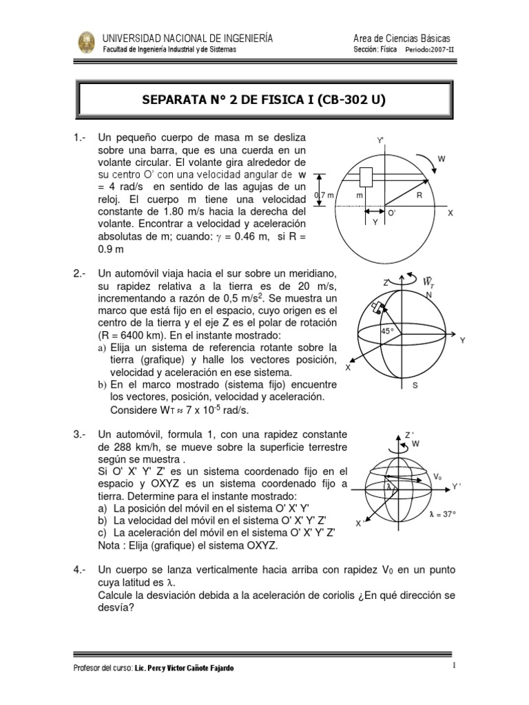 Separata N°2 - Dinámica de Una Partícula | PDF | Fricción | Aceleración