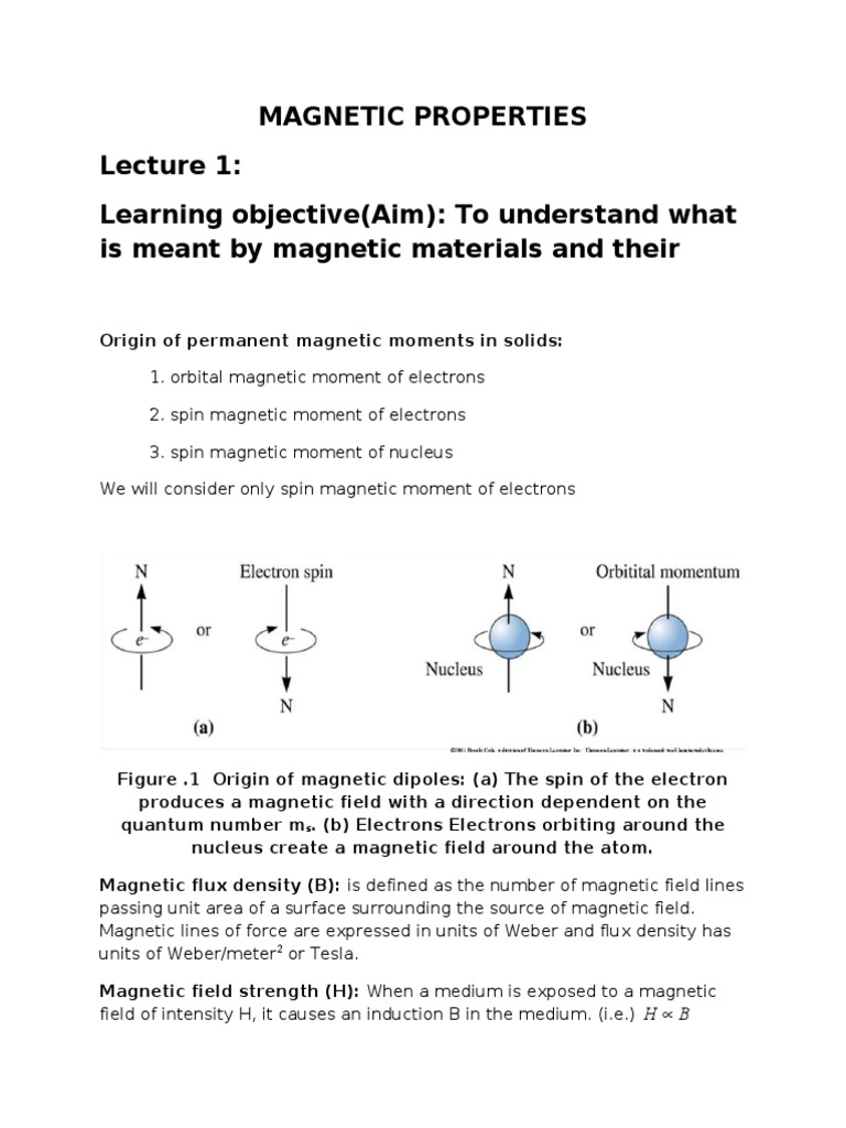Magnetic Materials.doc | Ferromagnetism | Magnet | Free 30-day Trial ...