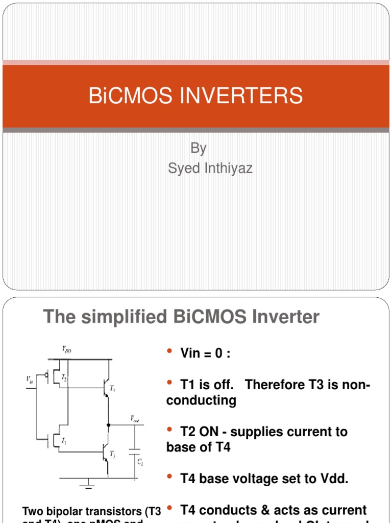 Bicmos Inverters | PDF | Power Inverter | Transistor