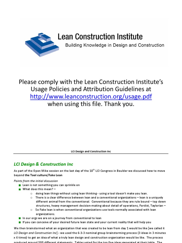 15 LCI-Design and Construction-Inc-cluster | PDF | Emergence | Leadership