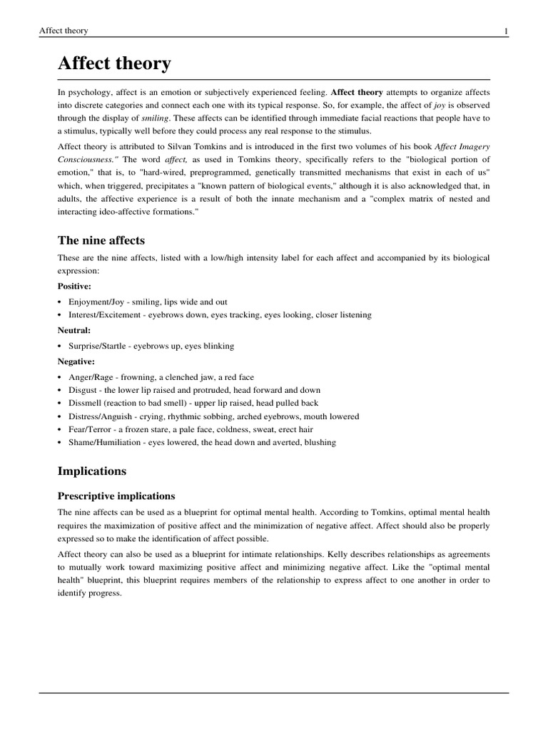 Affect theory.pdf | Emotions | Self-Improvement