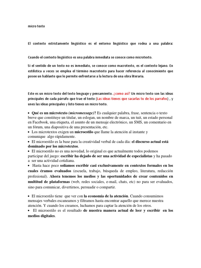 Definición y Uso del Microtexto | PDF | Melodía | Composiciones Musicales