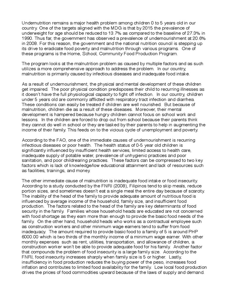 212 Problem Tree PDF | Download Free PDF | Malnutrition | Food Security