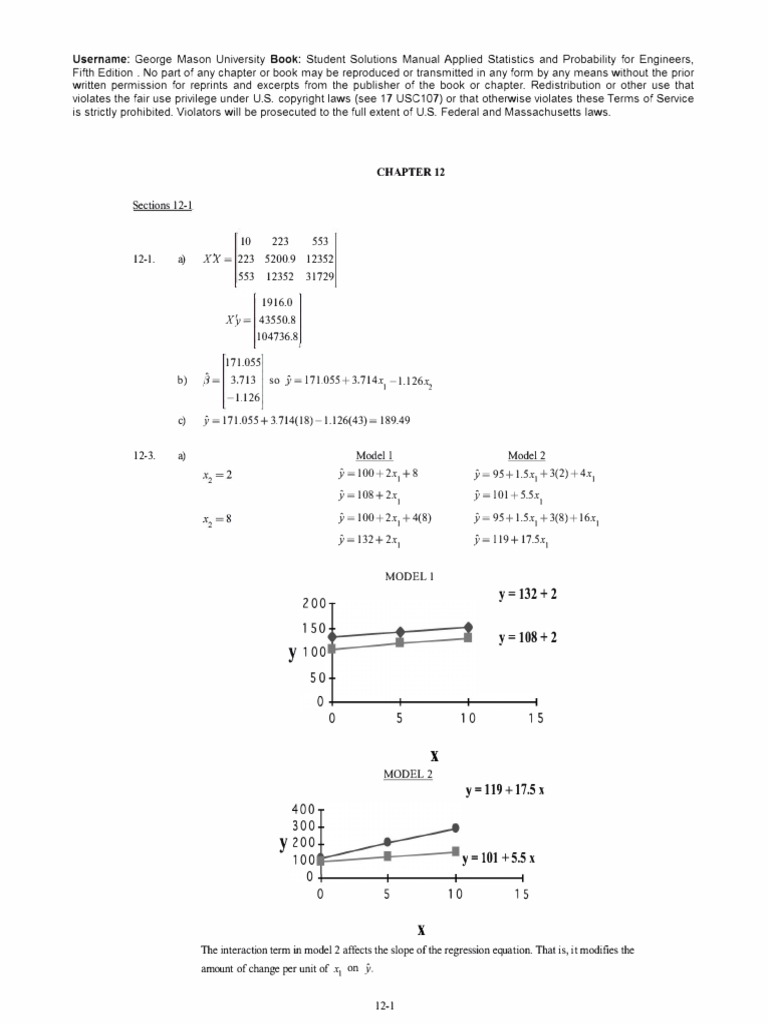 Chapter12 Solutions PDF | PDF | Errors And Residuals | Standard Error