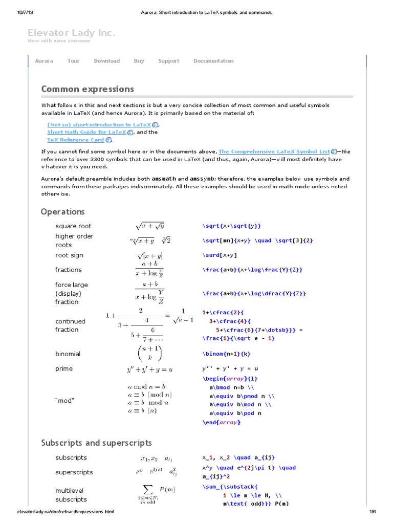 LaTeX Symbols and Commands Guide | PDF | Letter Case | Matrix (Mathematics)