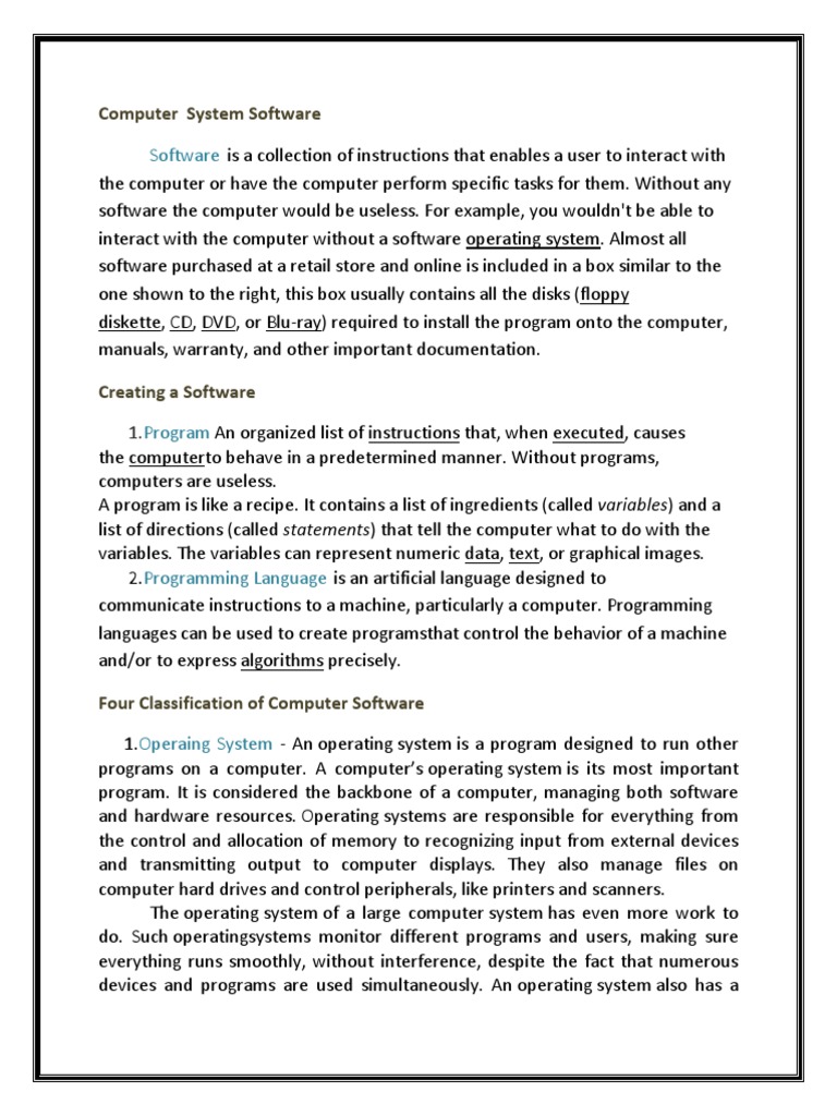 Computer System Software | PDF | C (Programming Language) | Operating ...