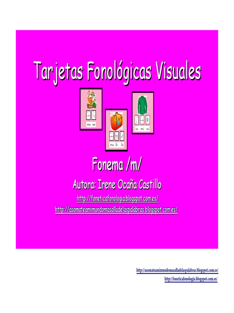 Tarjetas Fonológicas: Fonema /m/ | PDF