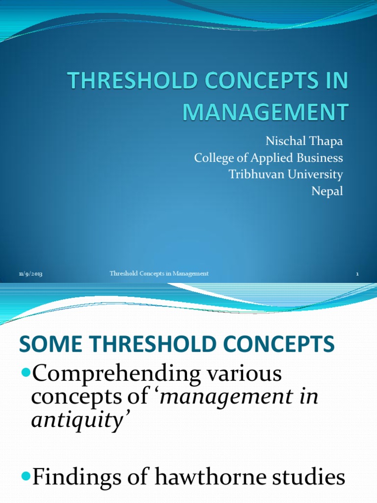 Threshold Concepts in Management | PDF