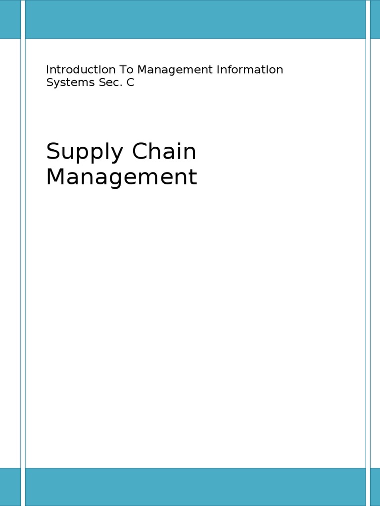 Supply Chain Management Introduction | PDF | Supply Chain Management ...