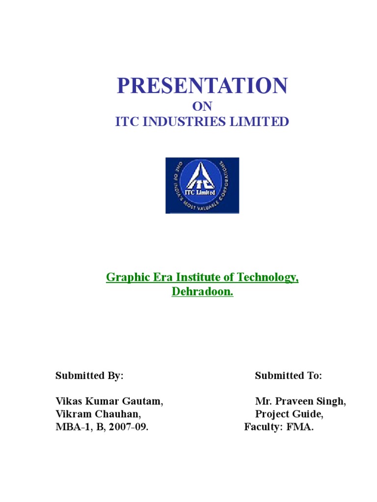 Presentation: ON Itc Industries Limited | PDF | Corporate Governance ...