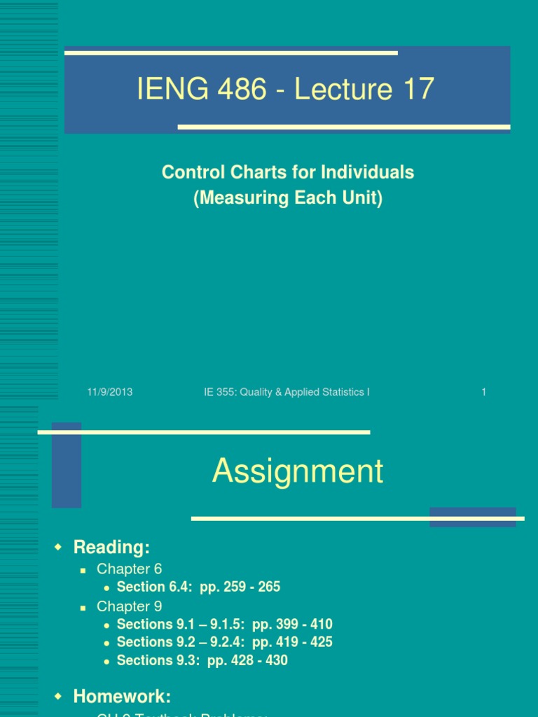 IENG 486 Lecture 17 | PDF | Moving Average | Statistics