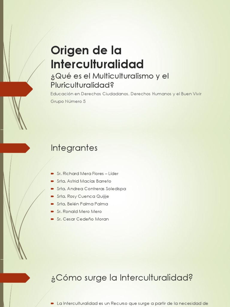 Origen de La Culturalidad | Descargar gratis PDF | Interculturalidad ...