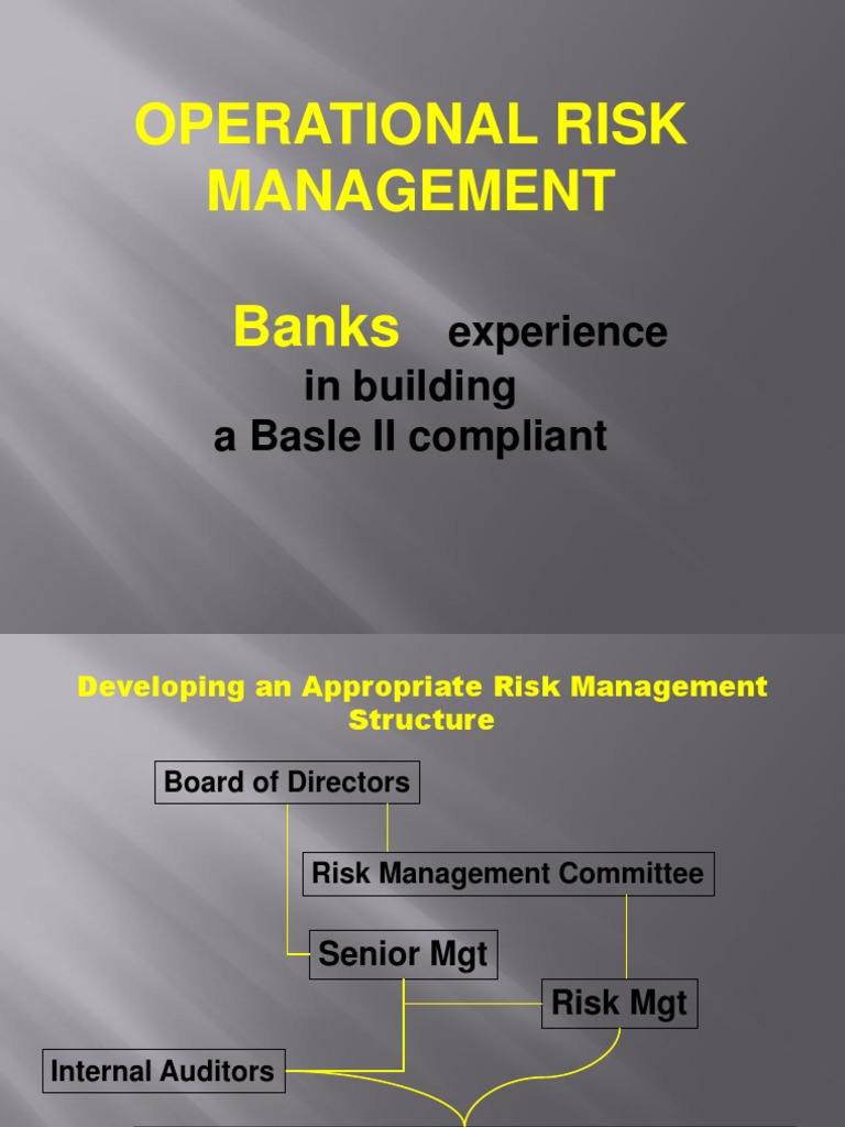 op risks in banks.ppt | Operational Risk | Value At Risk