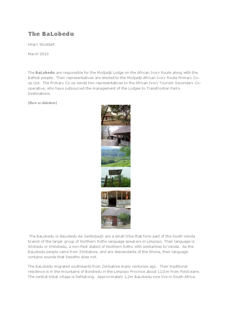 The BaLobedu by H Stoddart PDF | PDF | Nature