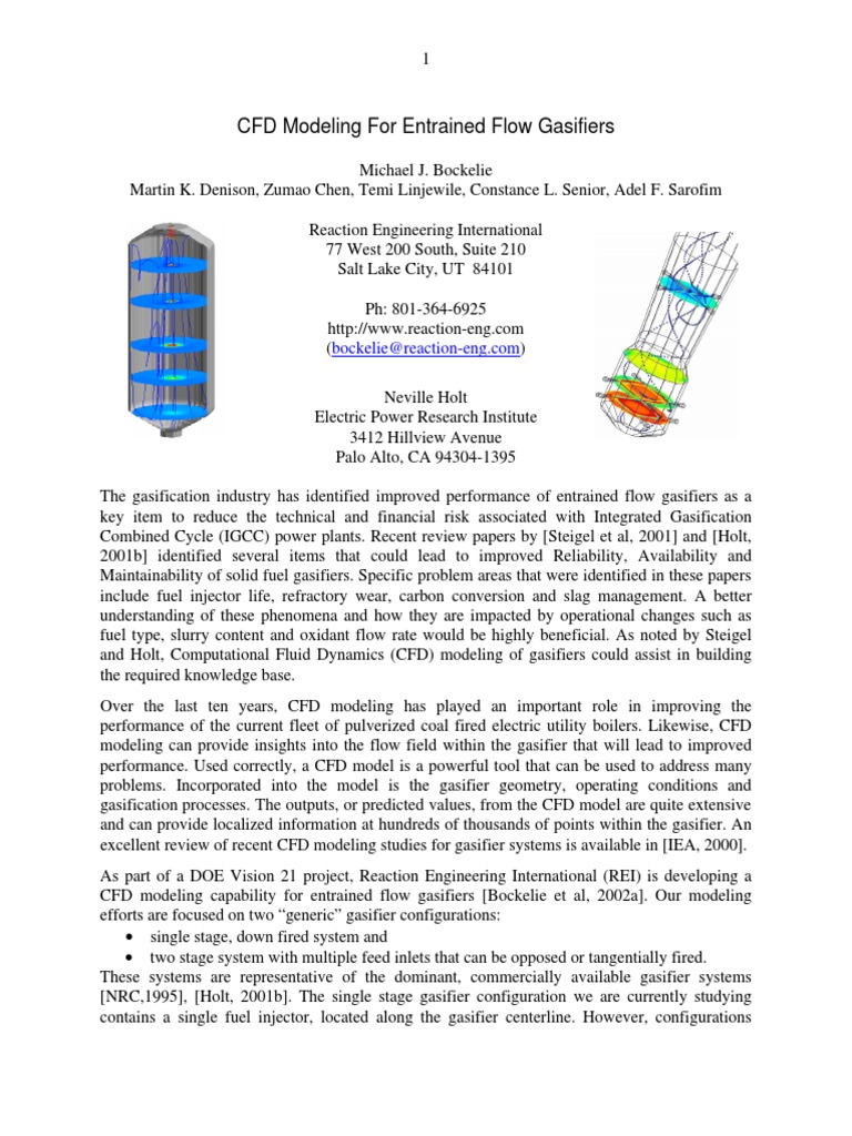 CFD Simulation of A Bubbling Fluidized Bed Biomass Gasifier Using Ansa ...
