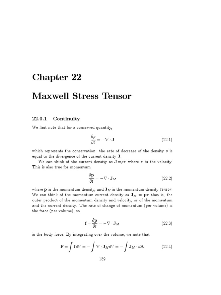 CH 22 - Maxwell Stress Tensor PDF | Download Free PDF | Momentum ...