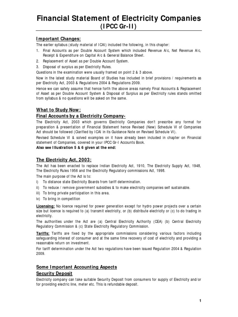 Accounting for Electricity Companies | PDF | Expense | Depreciation