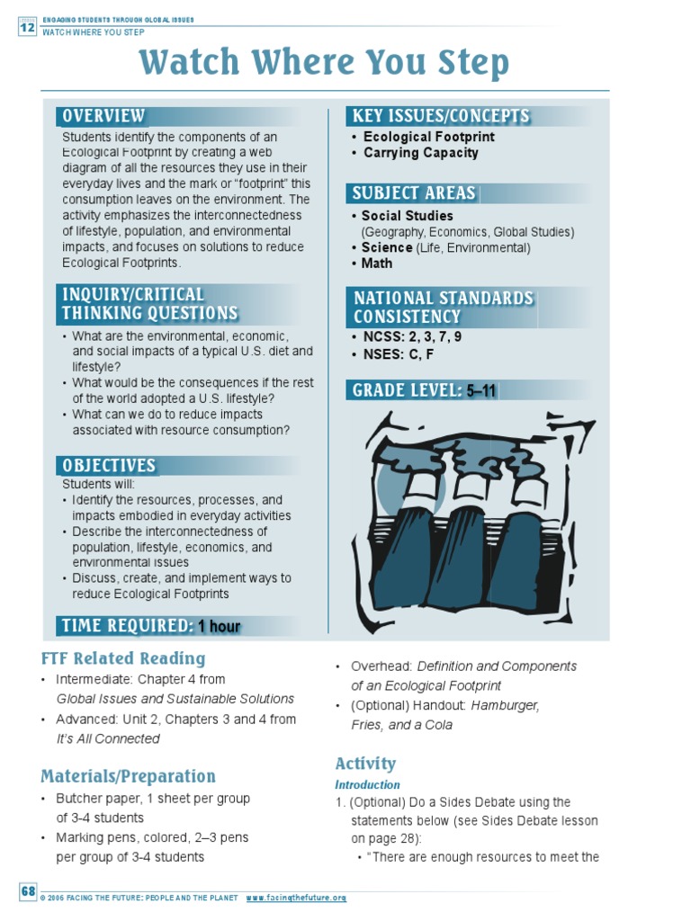 Lesson Plan - Watch Where You Step | PDF | Sustainability | Ecology