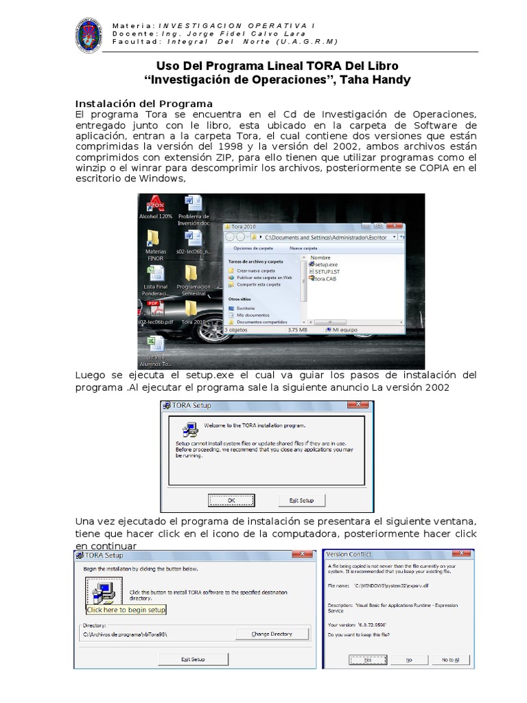 Herramienta Tora | PDF | La investigación de operaciones | Software