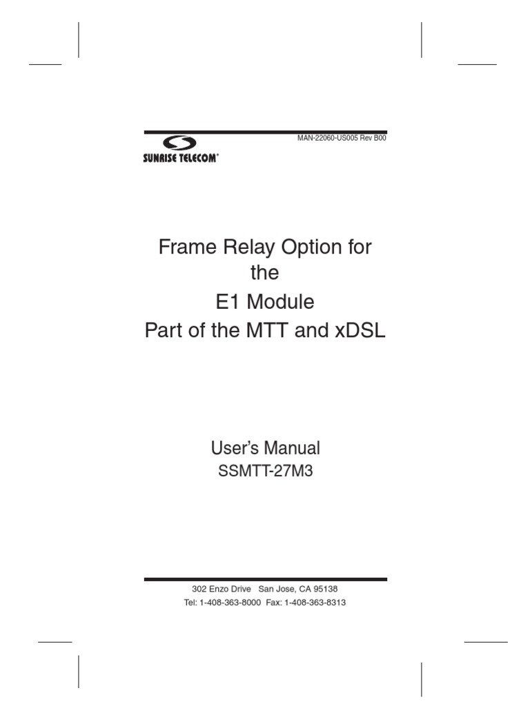 Man-22060-Us005 b00 E1 Frame Relay MMD | PDF | General Packet Radio ...