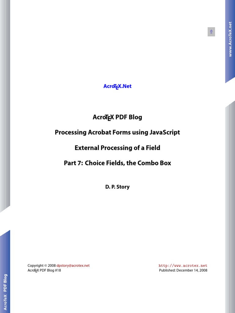 Acrobat Forms Using Javascript For Combo Box Fields Pdf Pdf Portable Document Format