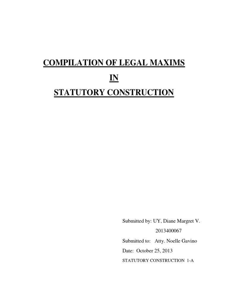 Legal Maxims | PDF | Precedent | Statutory Interpretation