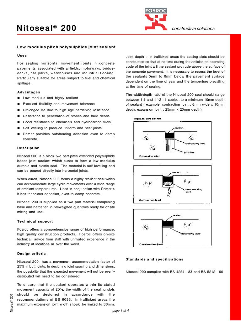 Nitoseal® 200 | PDF | Concrete | Building Engineering