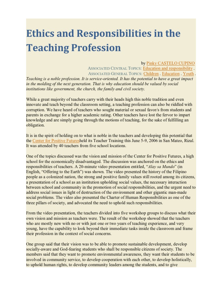 The Teaching Profession PDF | PDF | Teachers | Pedagogy
