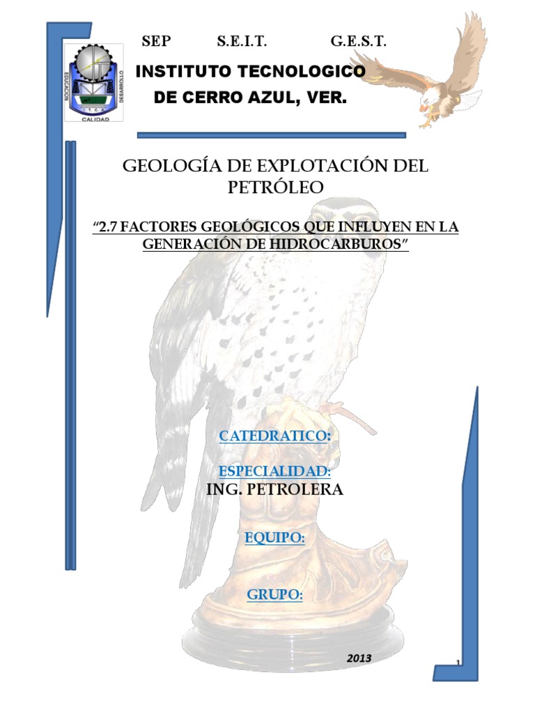 Factores Geológicos Que Influyen en La Generación de Hidrocarburos ...