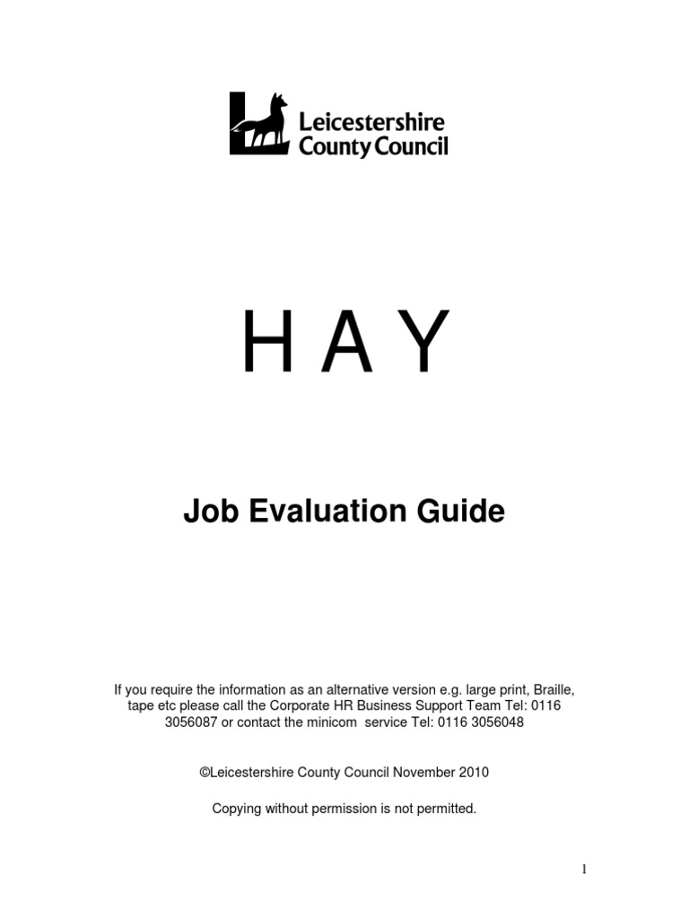 Hay Job Evaluation Guide PDF | PDF | Employment | Thought
