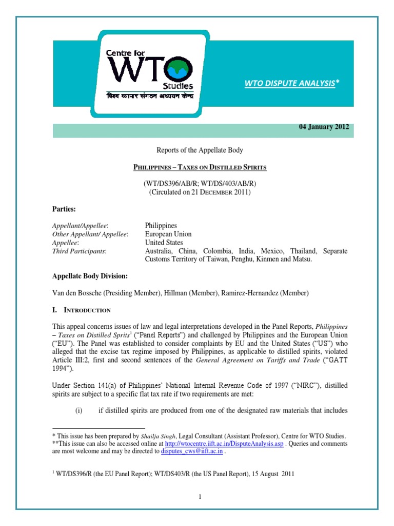 Philippines Distilled Spirits Tax Dispute Analysis | PDF | Distilled ...
