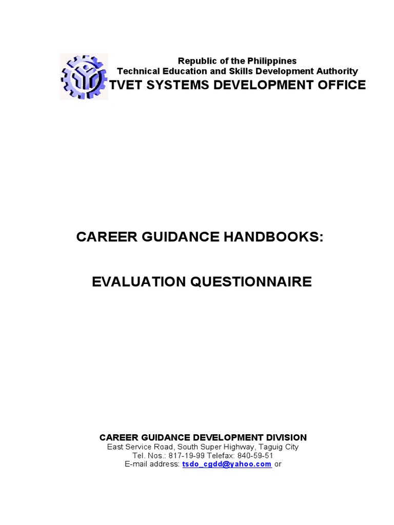 Career Guidance Handbook Evaluation Form | PDF