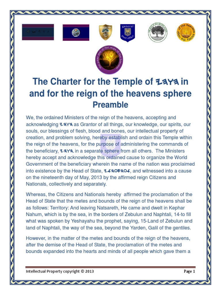 The Charter of the Temple of Yahweh.pdf | Oath Of Office | Citizenship