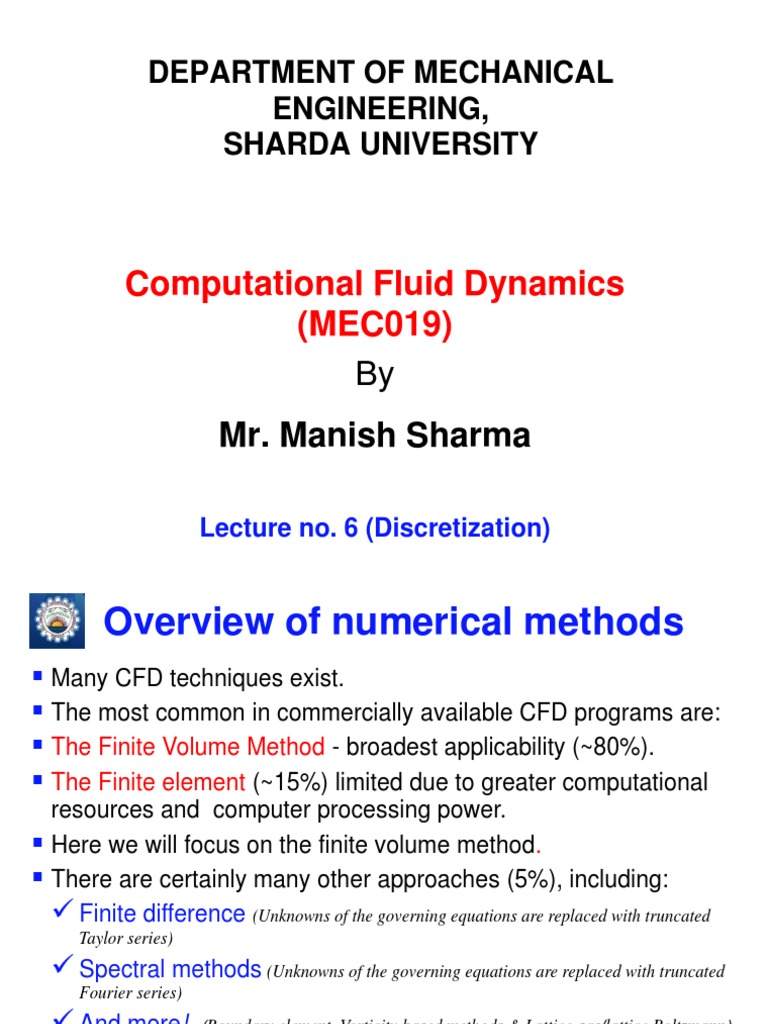 Lecture5&6_CFD_Course_Discretization-21Sept2001.ppt | Computational ...